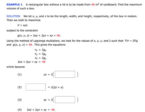 Solved Example 1 A Rectangular Box Without A Lid Is To Be