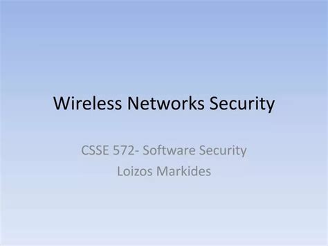 Ppt Wireless Networks Security Powerpoint Presentation Free Download