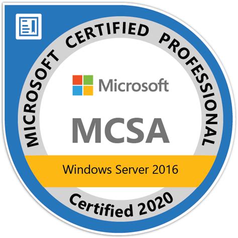Mcsa Windows Server 2016 Certified 2020 Credly