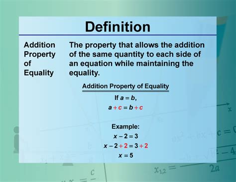 Equality Property Of Addition