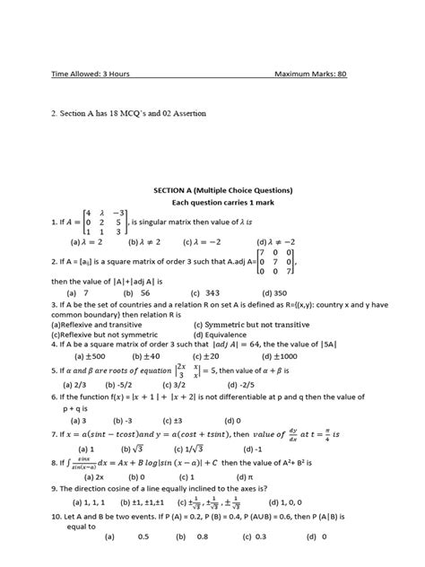 Xii Maths Qp Pdf Function Mathematics Logarithm