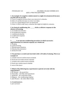 AP Psychology Learning Practice Test