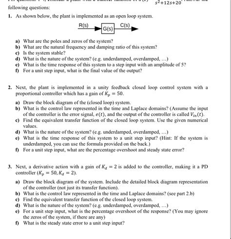 Solved 2 ﻿next The Plant Is Implemented In A Unity