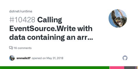Calling Eventsourcewrite With Data Containing An Array Of String Throws On Net Core 21 Works