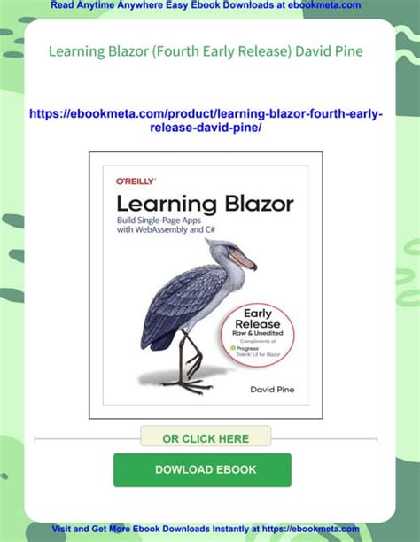 Learning Blazor Fourth Early Release David Pine Pdf