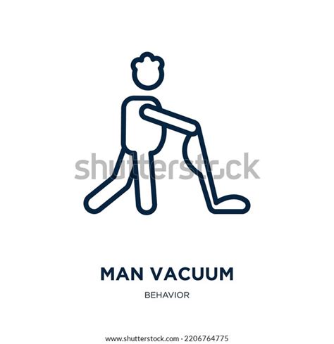 Man Vacuum Icon Behavior Collection Thin Stock Vector Royalty Free 2206764775 Shutterstock