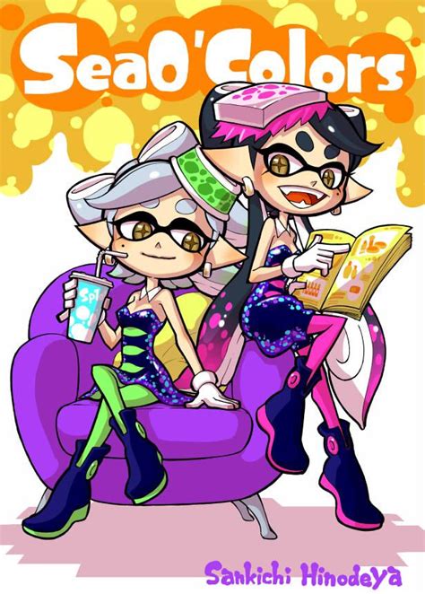 Safebooru Girls D Aori Splatoon Artist Name Black Hair Book Brown Eyes Copyright Name