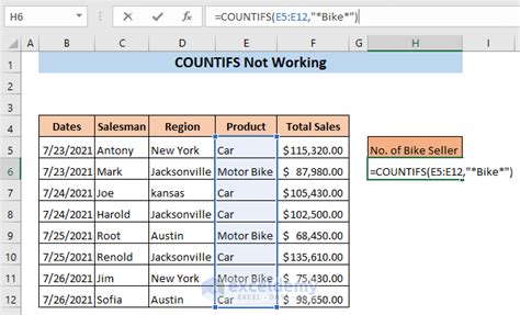 Excel Countifs Not Working 7 Causes With Solutions Exceldemy