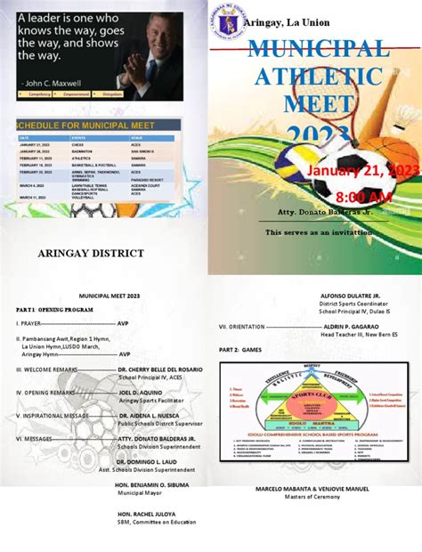 Municipal Meet Program Pdf