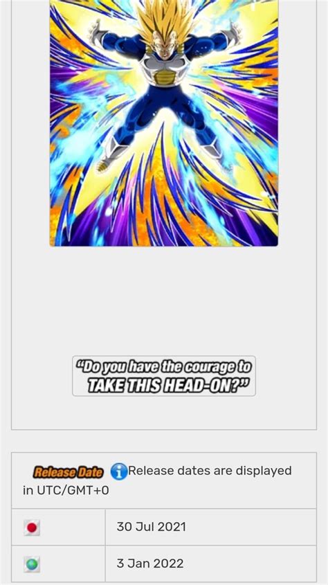 Fun Fact Str Super Vegeta Is The Fastes Dfe Unit To Ever Eza Compared To The 6th Years We