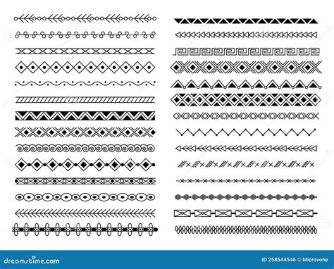 Single Geometric Line Borders Tribal Border And Divider Handmade