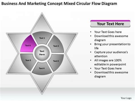 Business And Marketing Concept Mixed Circular Flow Diagram Ppt Sales Plan PowerPoint Slides