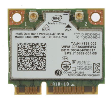 Karta sieciowa WIFI Wireless Intel Dual Band AC 3160 3160HMW 710662-001 ...