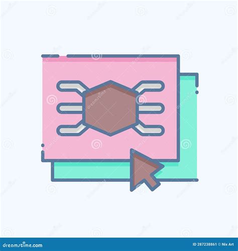 Icon Software Related To 3d Visualization Symbol Doodle Style Simple Design Editable Stock