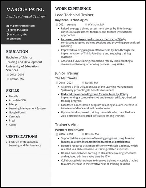 7 trainer resume examples designed to win in 2025