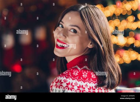 Close Up Photo Of Stunning Lovely Pretty Positive Lady Toothy Smile