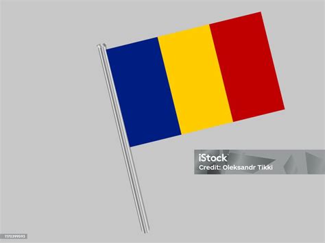 아름다운 국기의 루마니아 깃대 원래 색상과 비율 웹 로고 아이콘 및 배경에 대한 놀라운 디자인 벡터 Gparphic 그림 국가 플래그 설정에서 국기에 대한 스톡 벡터 아트