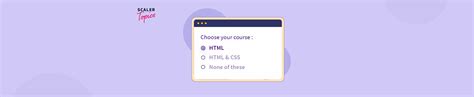 Radio Button In Html Scaler Topics