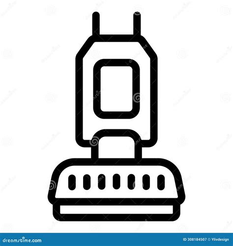 Floor Sanitizing Machine Icon Outline Vector Scouring Surface Staff Stock Illustration