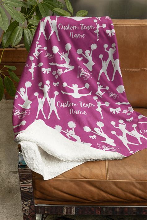Personalized Cheerleader Blanket Custom Cheerleading Blanky Kawaii