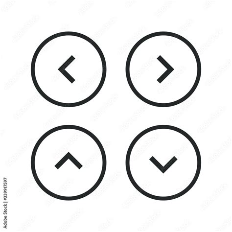 Direction Control Button Icon Set Menu Navigation Arrow Pointer Symbol Up Down Right And