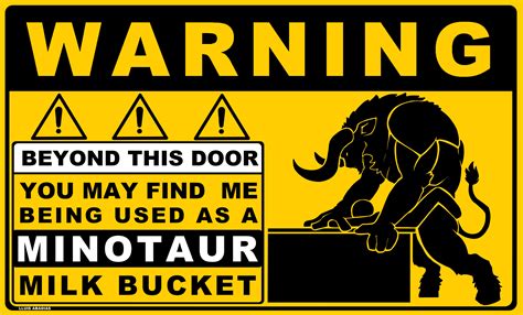Rule 34 Caution Sign Larger Male Lluisabadias Minotaur Missionary
