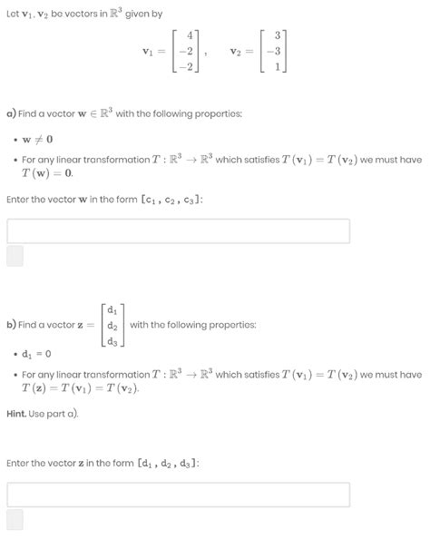 Solved Let V1 V2 be vectors in Rü given by Vi 2 V2 Chegg com