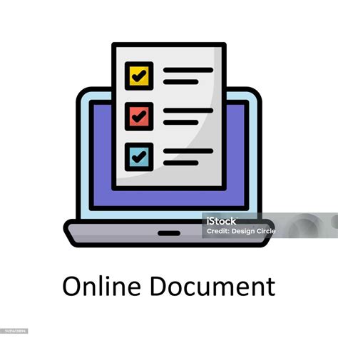 온라인 문서 벡터 채워진 윤곽선 아이콘 디자인 일러스트레이션입니다 화이트 백그라운드 Eps 10 파일에 은행 및 지불 기호 Lcd에 대한 스톡 벡터 아트 및 기타 이미지