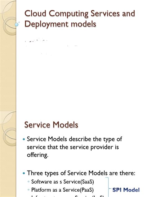Cloud Computing Services And Deployment Models Pdf Cloud Computing Software As A Service