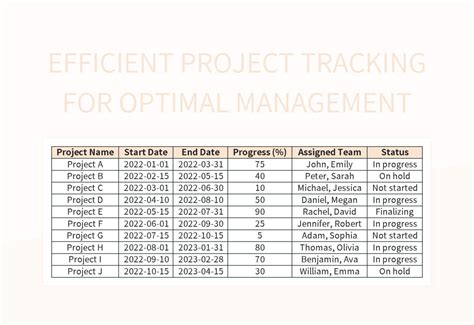 Efficient Project Tracking For Optimal Management Excel Template And