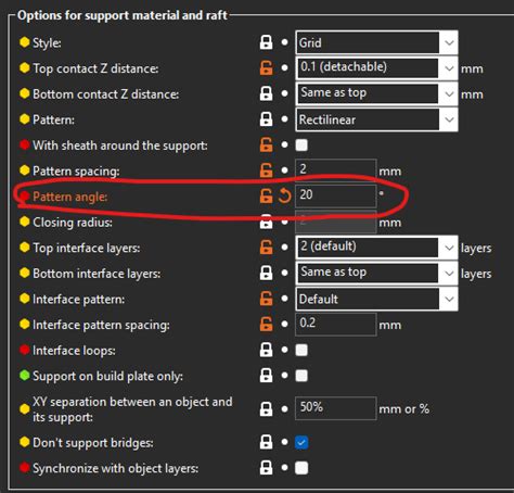Support Interface Is Significantly Improved When Interface Pattern Is Rotated 20 30 Degrees