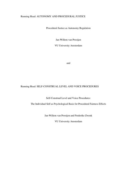 Pdf Procedural Justice As Autonomy Regulation