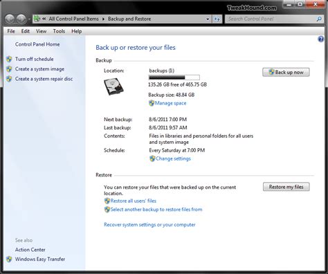 Backup Using Windows 7 Backup And Restore Tweakhound