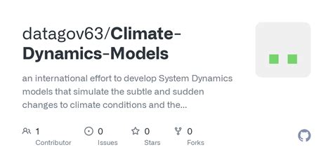 Github Datagov63climate Dynamics Models An International Effort To Develop System Dynamics