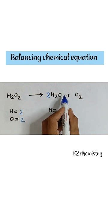 How To Balance H2o2 H2o O2 L Balancechemicalequation L Chemistry Youtube