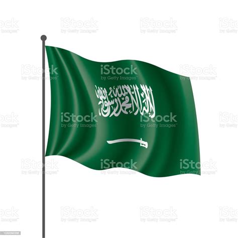 사우디 아라비아 플래그 흰색 배경 벡터 일러스트 레이 션 0명에 대한 스톡 벡터 아트 및 기타 이미지 0명 3차원 형태 국기 Istock