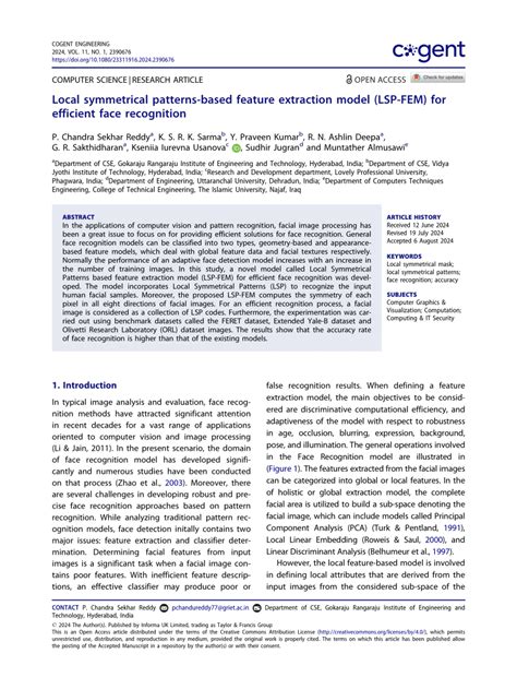Pdf Local Symmetrical Patterns Based Feature Extraction Model Lsp Fem For Efficient Face