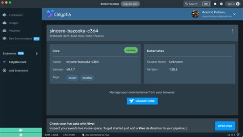 Calyptia コア Docker 拡張機能の使用方法