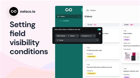 How To Set Field Visibility Conditions In Your Noloco App Youtube