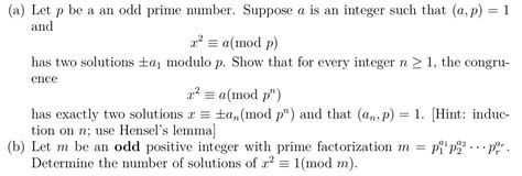Solved A Let P Be A An Odd Prime Number Suppose A Is An Chegg Com