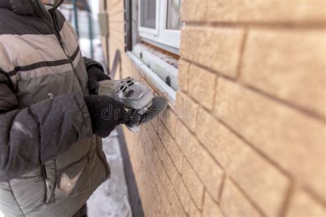 Installing Brick Siding On The Wall Of The House Stock Image Image Of Stone Work