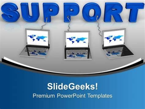 laptop wired to support central server powerpoint templates ppt