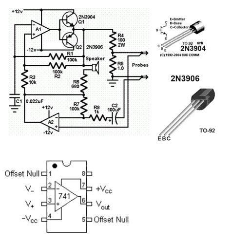 Simple Electronic Project With Component Pin Out And Fast Datasheet Short Circuit Detector With