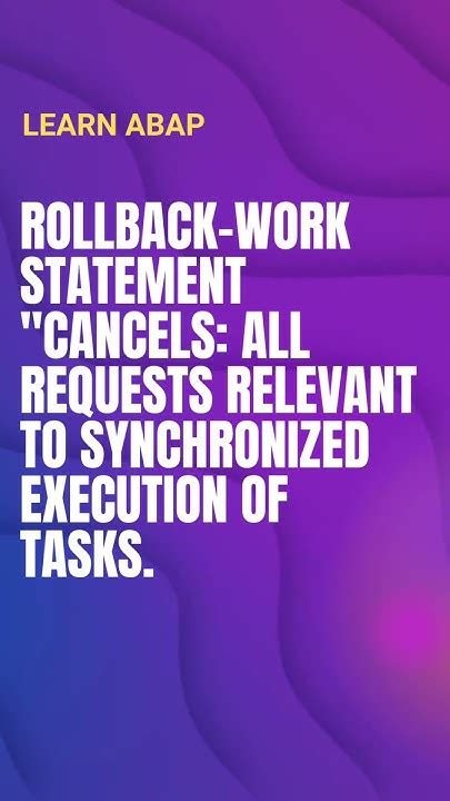 What Is Commit Work And Roll Back In Sap Abap Abap Sapabap Abapinterviewquestions Youtube