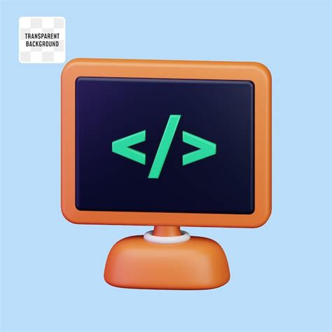 Premium Psd Monitor Head Robot With Syntax Code For Coding Copilot Programmer Ai Assistant