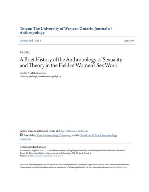 The Anthropology Of Sexuality Discourse And Sex Work Pdf