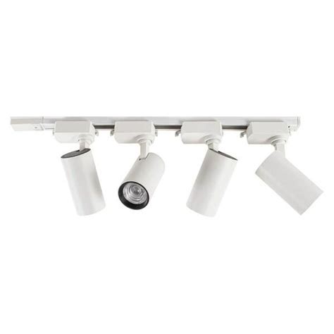 01 Trilho Eletrificado 60cm 4 Spots Branco 12w Branco Quente St1925