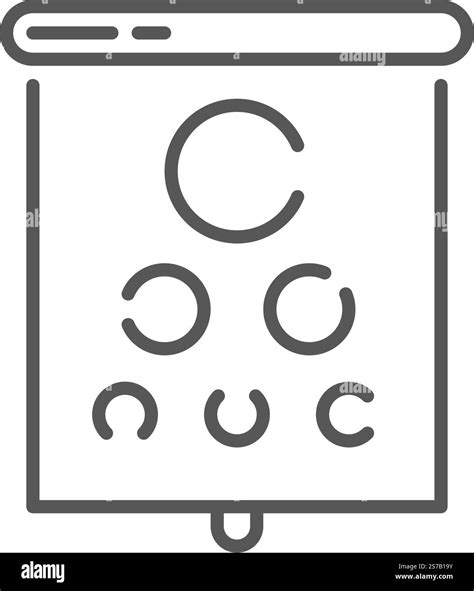Eye Chart Showing Optometry Test For Visual Acuity Presenting Landolt C Or Japanese Vision Test