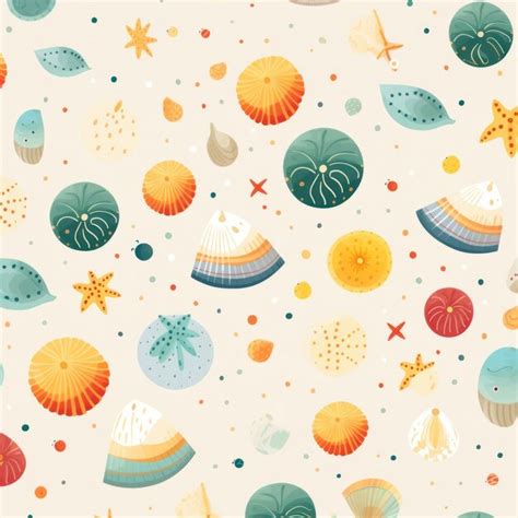 Sea Shell Pattern Backgrounds Paper Premium Ai Generated Image
