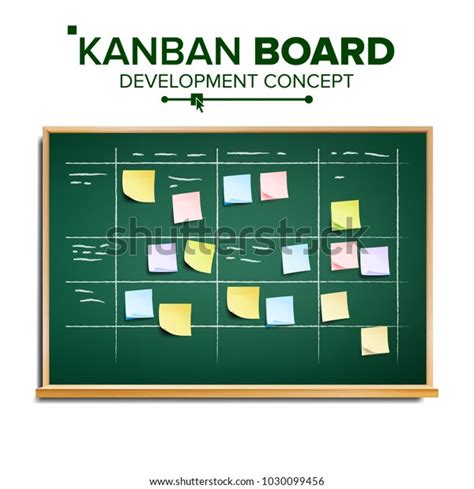 Kanban Board Vector Sticky Notes Business Stock Vector Royalty Free 1030099456